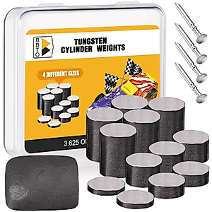 4.625 Ounces Tungsten Weight Tungsten Putty Weights and 4 Pcs Polished Axle Cylinder Weight Wood Car Incremental Weights Compatible with Pinewood Derby Car Weights