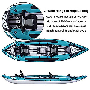 2 Pack of Kayak Seat Deluxe Padded Canoe Backrest Seat Sit On Top Cushioned Back Support SUP Paddle Board Seats with Detachable Storage Bag 4 Adjustable Straps for Kayaking Canoeing Rafting Fishing