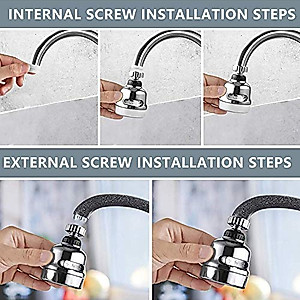 Movable Kitchen Faucet Head 360° Rotatable Faucet Sprayer Head Replacement Anti -Splash Tap Booster Shower and Water Saving Faucet for Kitchen (360° Faucet Head) Novsix