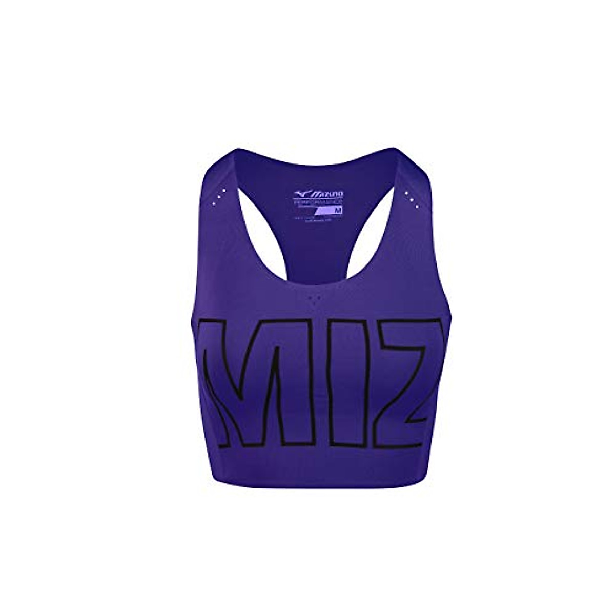 Mizuno Longline Sports Bra by x Ronda Rousey, Aero Crop Bra, Workout Tops for Women, Deep Blue, Medium