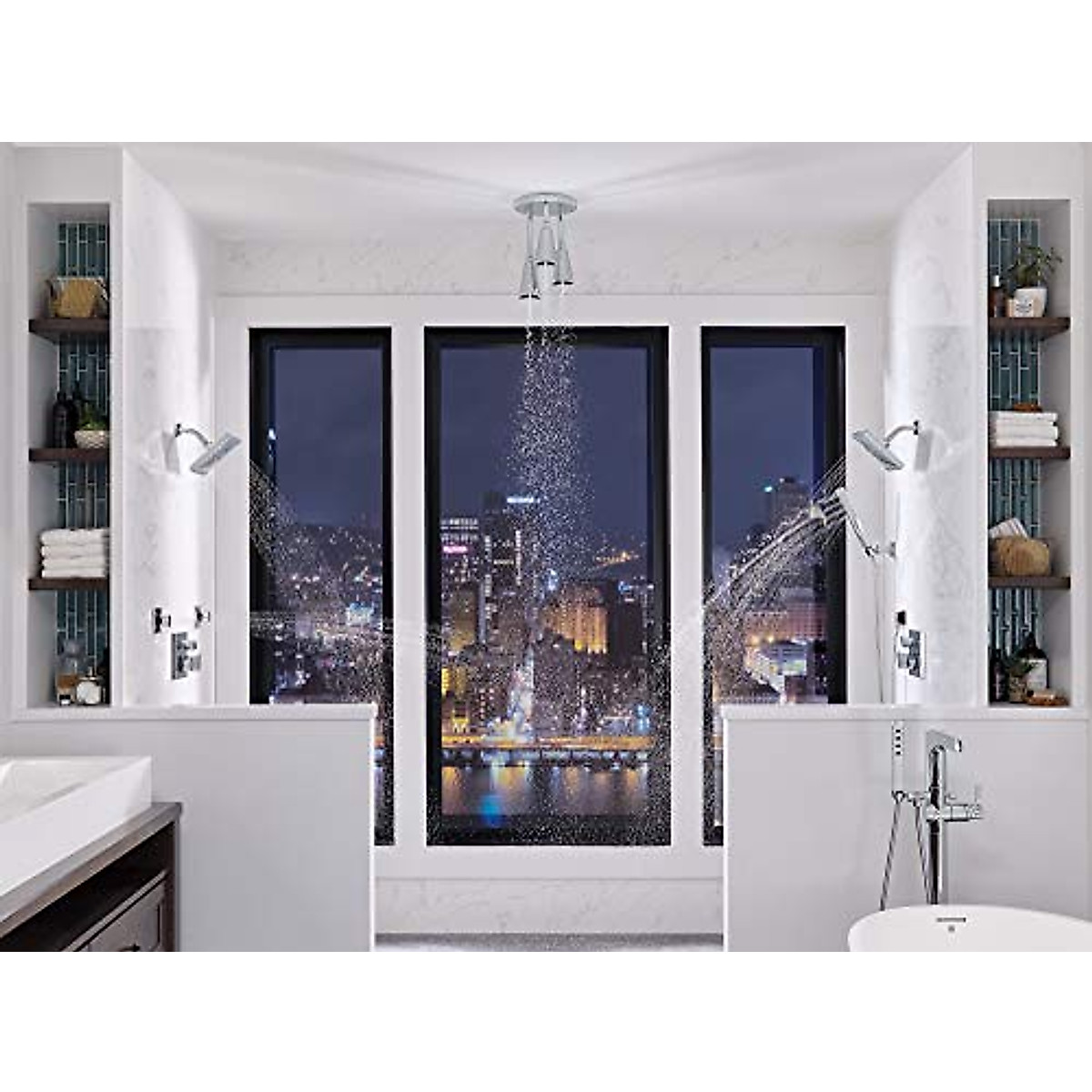 DELTA FAUCET T27867-BL Angular Modern Monitor 17 Series Valve 3-Setting Integrated Shower Trim with Diverter, Matte Black