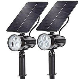 SUNLONG Solar SpotLights Outdoor Waterproof ip65, Warm Solar Spot Lights Outdoor for Walkway Yard Pathway Garden Landscape, 2-in-1 Spot Spotlights Solar Powered for Flag