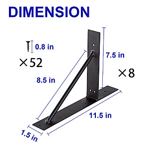 Sag Gate Kit - Set of 2 Gate Corner Bracket 90 Degree Bracket with Gate Hinges Heavy Duty for Wooden Fences - No Sag Gate Corner Brace Bracket for Doors, Driveway, Corral Gates, Wood Windows (8pc)