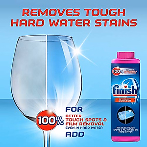 Finish Powder Dishwasher Booster, Lemon Sparkle 14 Oz Bottle, Hard Water Booster (Pack of 3)
