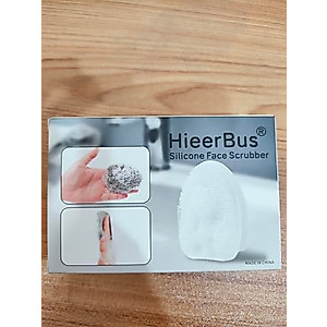 HieerBus Silicone Face Scrubber,Manual Exfoliating Brush,Handheld Facial Cleansing Brush for Women Men-Blackhead Removing Pore Cleansing Massaging for Sensitive, Delicate, Dry Skin (3rd-Grey+White)