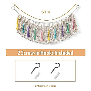 Stuffed Animal Net or Hammock, Macrame Plush Toy Holder, Large Handmade Wall Hanging Stuffed Animal Storage Mesh, Boho Doll Organizer Hammock for Kid's Room, Nursery, Bedroom, Playroom