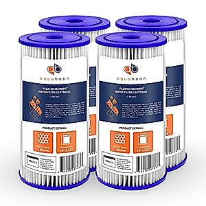 Aquaboon 1 Micron 10" x 4.5" Pleated Sediment Water Filter Replacement Cartridge | Whole House Sediment Filtration | Compatible with FM-10-1, ECP1, FM-10-1A, HDC3001, WPC1FF975, 4-Pack