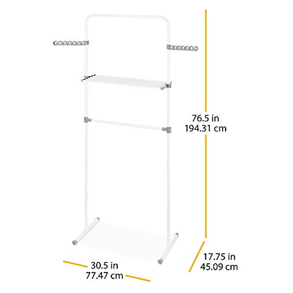 Whitmor Laundry Storage and Drying Rack, White