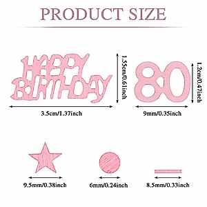 700 Pieces Happy Birthday Confetti Number 80 Metallic Sequins Table Confetti Special Events Cake Confetti Table Scatters Decorations Supplies for Birthday, Anniversary (80th Style)