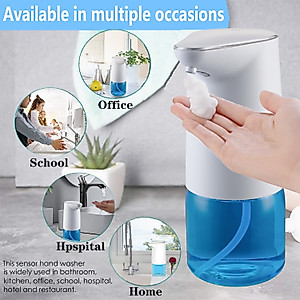 Higoney Automatic Foaming Soap Dispenser, 16.9oz/500ML Touchless Hand Soap Dispenser& Dish Soap Dispenser,2 Gear Foaming Adjustable, USB Rechargeable, for Bathroom, Kitchen, Office, Hotel