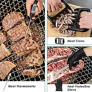 BBQ Grill Tools Set, 32PCS Extra Thick Stainless Steel Grill Accessories with Long Handles, Carry Case, Grill Utensils Gift for Men Women Camping Backyard Barbecue