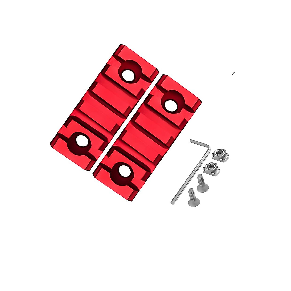 GOTICAL-Combo of 4-45 Degree Offset Mount, 5 Slot, 3 Slot Rail with Quick Detach QD S l i n g S w i v e l Mount Kit-Push Button in Durable Material in red (3, 5 Slots, & Attachment & Red Mounts .)