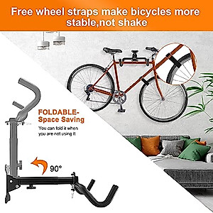CUCESH Bike Wall Mount Hanger 2 Pack .Horizontal Indoor Bicycle Storage Rack. Cycling Wall Mounted Holder Hook for Road, Mountain or Hybrid Bikes in Garage or Home