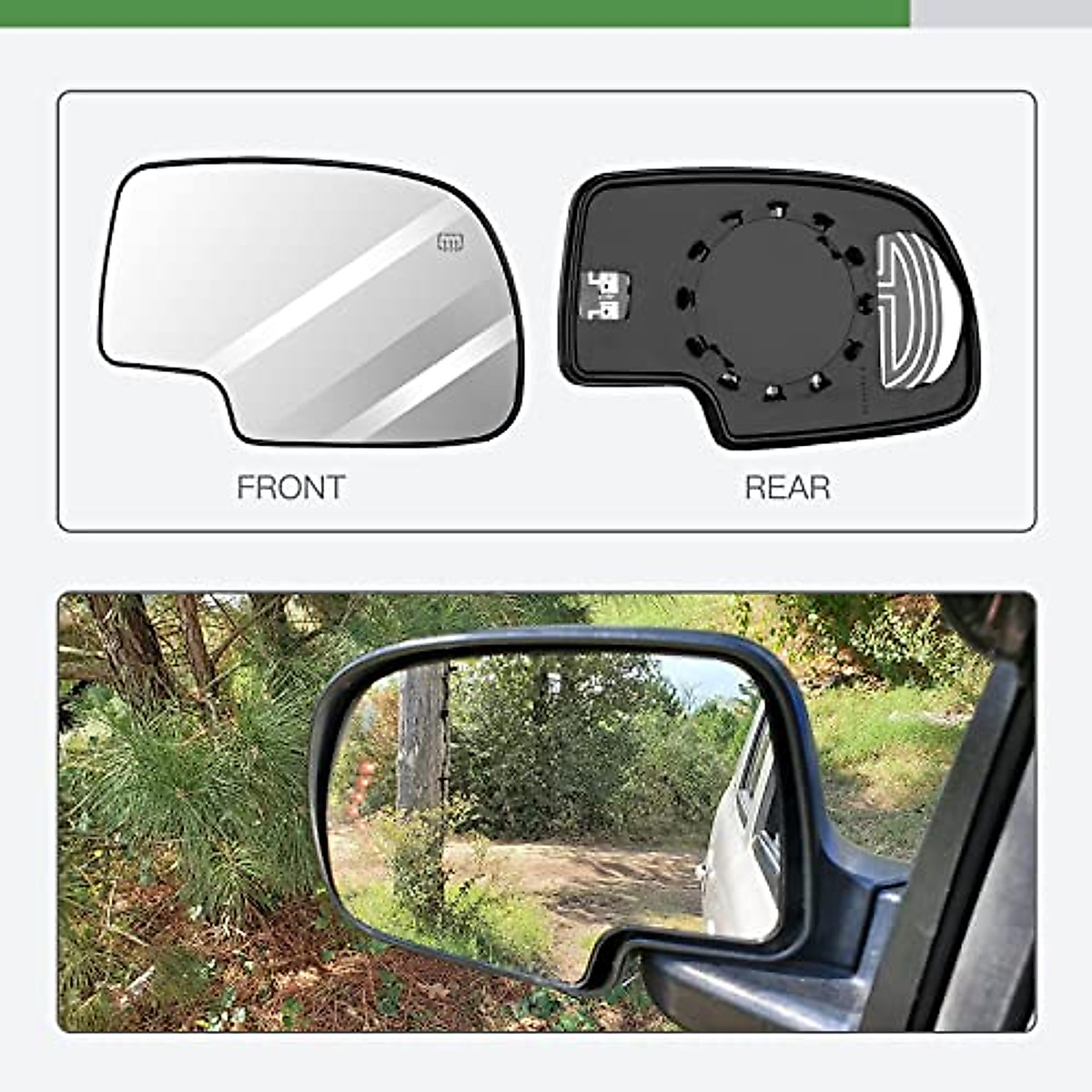 SCITOO Exterior Mirror fit for Chevy Exterior Accessories Replacement Mirrors Glass 03-07 for Chevy for GMC Silverado Sierra 1500/2500 HD/3500 Classic Models with Power Heated (Passenger Side)
