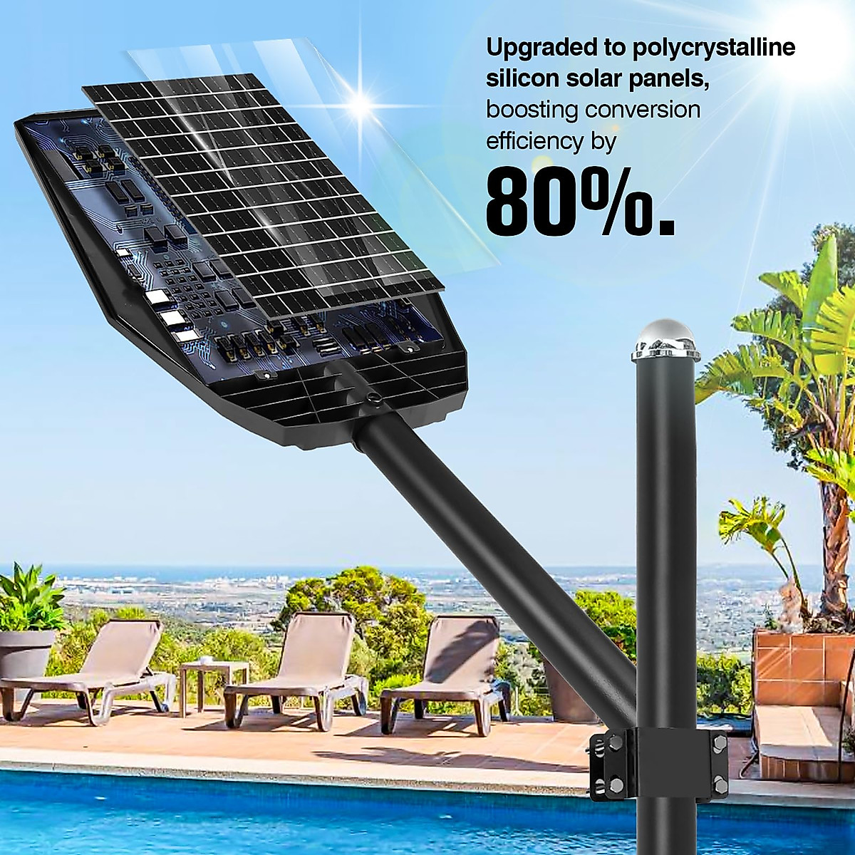 ZBLUXBZ 2 Pack Solar Street Lights Outdoor, 6500K LED Parking Lot Light with Dusk to Dawn, Motion Sensor, Remote Control - Illuminate Paths with Energy