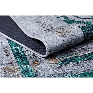 BESPOKY Beloretsk Grey Modern, Cotton Polyester Area Rug, Machine Washable Rug, Non Slip Rug, Living Room, Bedroom, Nursery, Hallway, Rug, Indoor Outdoor Area Rug, Turkish Rug, Holiday Sale Rug