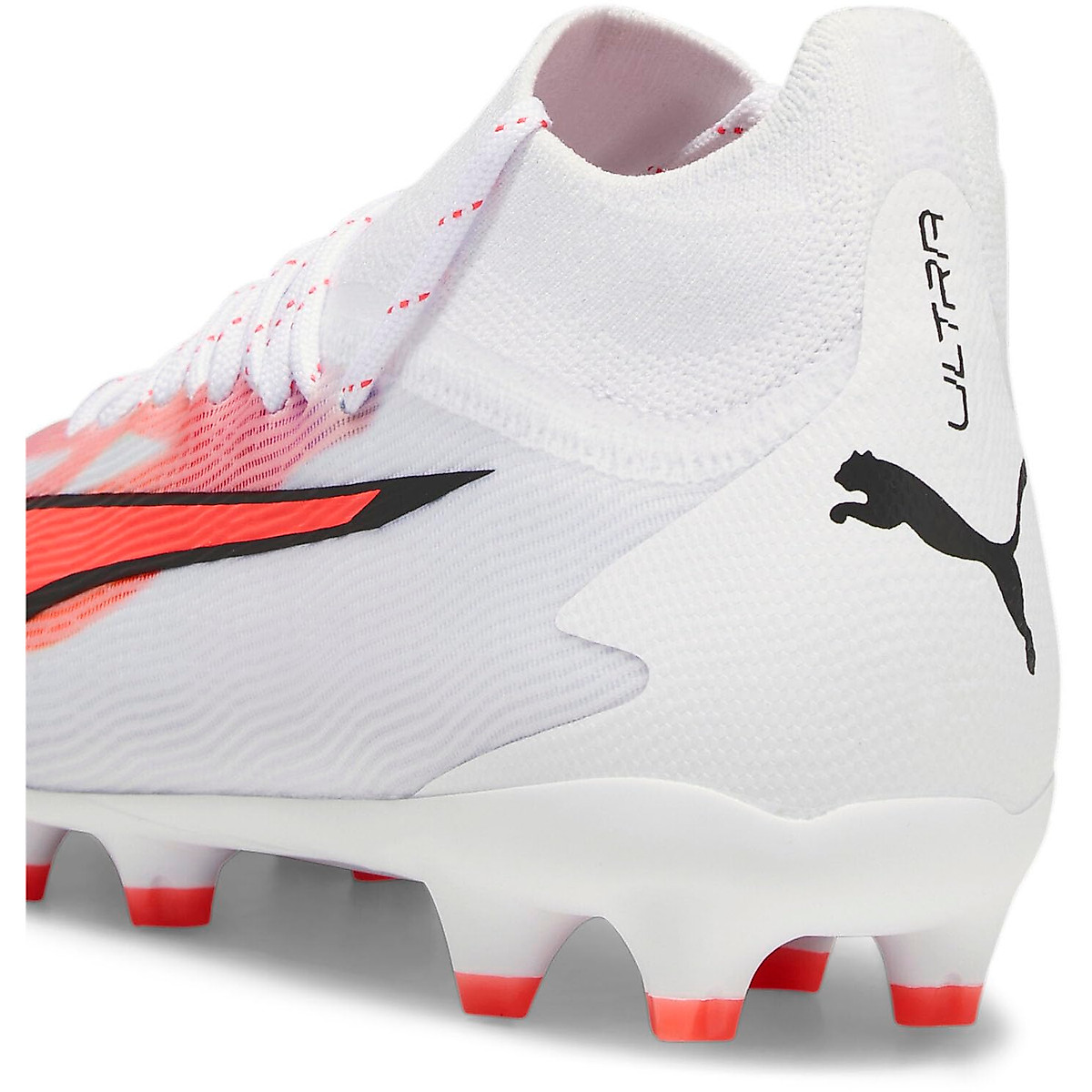 PUMA Ultra Pro Firm Ground/Artificial Ground (Little Kid/Big Kid) Puma White/Puma Black/Fire Orchid 2 Little Kid M