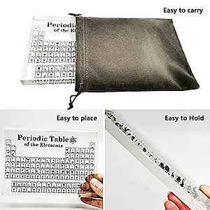 Periodic Table with Real Elements Inside, Periodic Table with Real Elements, Element Sample, for Students Teachers Chemists Christmas Gifts Real Elements 4PCS