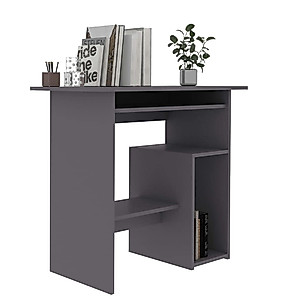 Youuihom Computer Desks, Country Style Office Desk, Desk for Study, Bedroom, Living Room, Office, Gray 31.5"x17.7"x29.1" Engineered Wood
