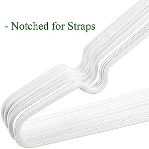 Tosnail 50 Pack 16-Inch Stainless Steel Wire Metal Hangers Non-Slip Hangers Closet Clothes Hangers Space Saving Hangers - White