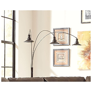 Signature Design by Ashley Sheriel Industrial Metal Arc Lamp with Adjustable Neck, Black