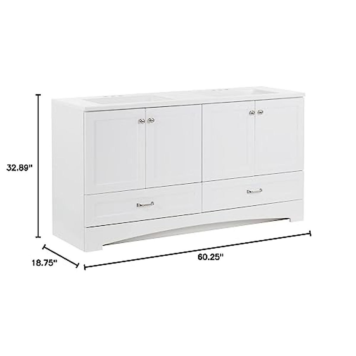 Spring Mill Cabinets Emlyn Bathroom Vanity with Sink, White