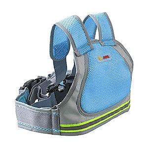 Jolik Child Motorcycle Safety Harness Reflective Strip with 4-in-1 Buckle, Breathable Material - Blue