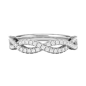 Sterling Silver Infinity Twist Wedding Ring Half-circle Genuine Moissanite Matching Ring For Women (7)