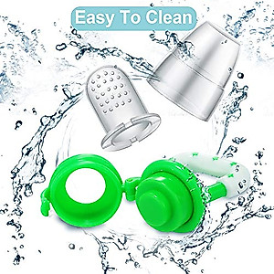 PandaEar Baby Food Feeding Set Fresh Fruit Feeder 3 Pack with 3 Size Silicone Pacifiers, 2 Silicone Baby Spoon, 1 Food Mash and Serve Bowl with Scissor, 1 Baby Food Dispensing Spoon