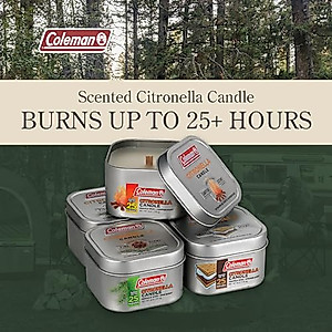 Coleman Scented Outdoor Citronella Candle with Wooden Crackle Wick, Pine Scent, 6 oz (Pack of 6)