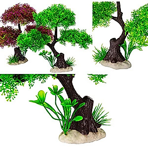 CousDUoBe 10 PCS Aquarium Plants Artificial Plastic Large Tree Size/9.5inch, Used for Household and Office Aquarium Simulation Plastic Hydroponic Plants