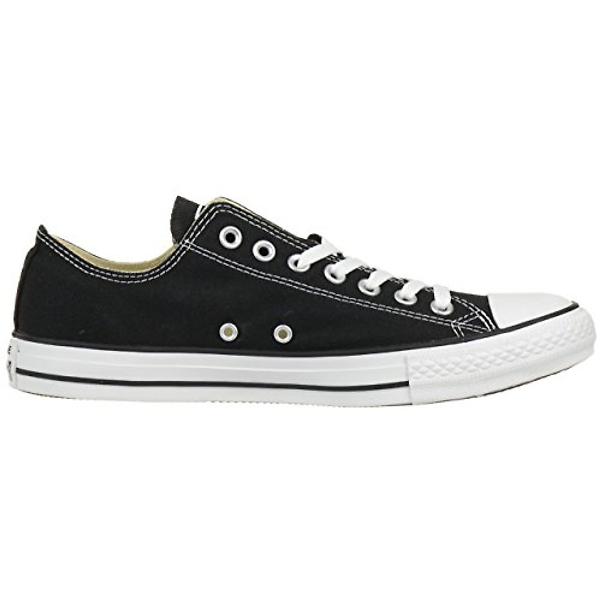 Converse Chuck Taylor All Star Canvas Low Top Sneaker, Black/White ,9 US Men/11 US Women