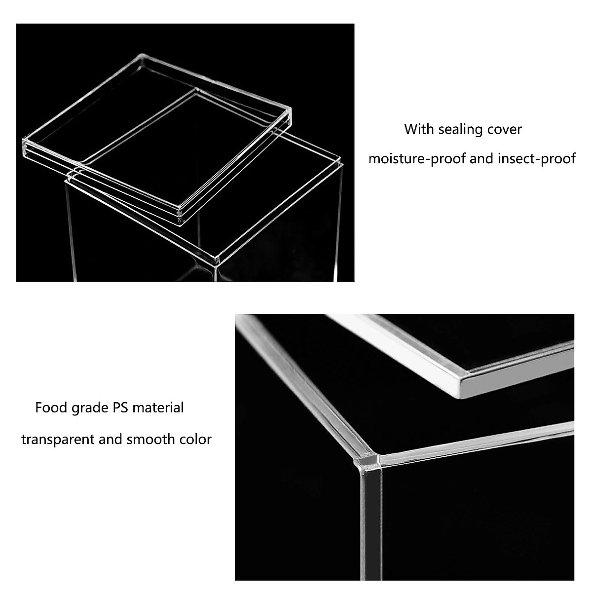 Copzievkae 4 Pack Clear Acrylic Boxes - 3.9x3.9x3.9 Inch, Display, Storage Box for Candy Jewelry