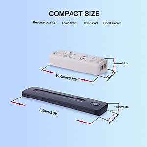 JOYLIT LED Dimmer Switch with Remote, DC 5V-36V 8A Magnetic Wall-Mounted RF Wireless Control, Sensitive Touch Slide Controller No Flicker Dimming ON/OFF Kit for Single Color LED Tape Brightness Adjust