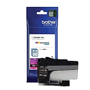 Brother Genuine LC3033BK, Single Pack Super High-Yield Black INKvestment Tank Ink Cartridge, Page Yield Upto 3,000 Pages, LC3033, Amazon Dash Replenishment Cartridge