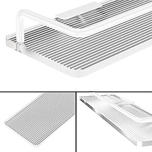 Acliys Floating Shelves Arcylic Bathroom Shelves with Towel Bar Wall Mounted Storage Shelves for Bathroom/Living Room/Kitchen/Bedroom Set of 2（White）