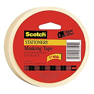 Scotch(R) Home and Office Masking Tape, 1 Inch x 55 Yards,Tan (3437)