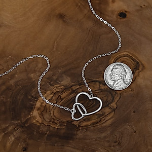 EFYTAL Mom Gifts, 925 Sterling Silver Interlocking Hearts Necklace for Mother & Daughter, Mom Necklaces for Women, Best Birthday Gift Ideas, Pendant Mother's Day Jewelry For Her, Mothers Day