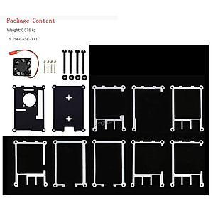 XYGStudy Black/White Acrylic Fully Protection Cover Case for Raspberry Pi 4 Model B, with Cooling Fan (PI4-CASE-B)