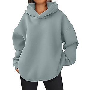 EFAN Womens Oversized Hoodies Sweatshirts Fleece Hooded Pullover Tops Sweaters Casual Comfy Fall Fashion Outfits Clothes 2025 LightGreen L