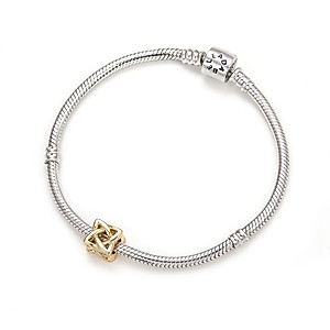 Adabele 1pc Real Gold Plated Sterling Silver Celtic Knot Bead Charm Compatible with Pandora All Other Charm Bracelet Necklace Women Jewelry EC24-B3