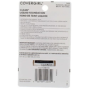 CoverGirl Clean Normal Skin, 140 Natural Beige, 1 Ounce
