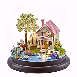 Flever Dollhouse Miniature DIY House Kit Creative Room with Furniture for Romantic Valentine's Gift (Spring Florid)
