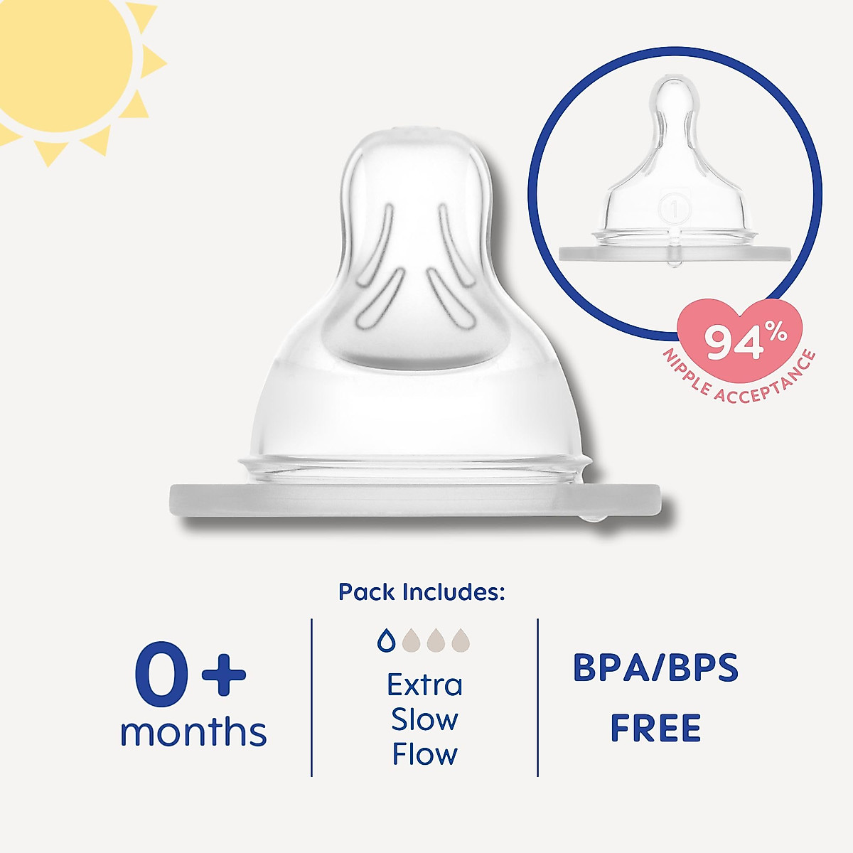 MAM Bottle Nipples Medium Flow Nipple Level 2, for 2+ Months, SkinSoft Silicone Nipples for Baby Bottles, Fits All MAM Bottles, 2 Pack