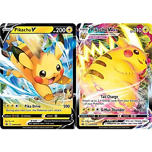 Pikachu V & Vmax - SWSH285 - SWSH286 - Pokemon Black Star Promo Card Set - Crown Zenith
