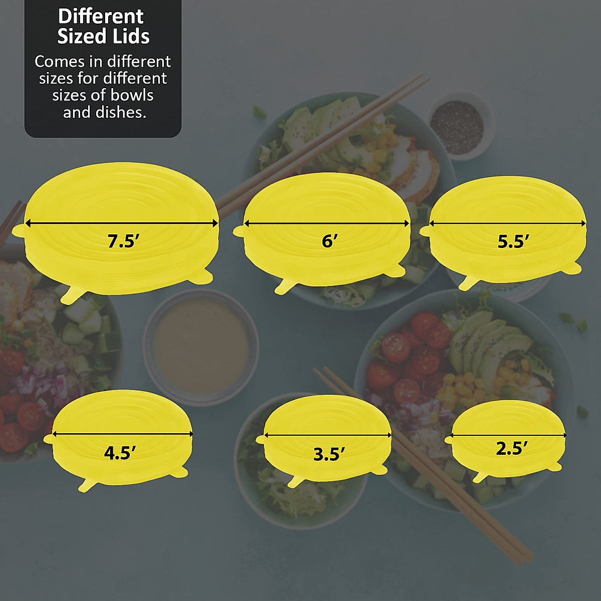 12 Pack - Eco-Friendly, Reusable, & Washable Container Set of Beeswax Food Wraps, Airtight Silicone Lids 6 - Beeswax Wraps, 6 - Silicone Lids