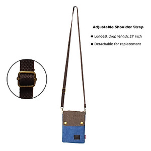 WITERY Small Crossbody Bags for Teen Girl - Handmade Cute Canvas Cross Body Phone Purse Cloth Pouch with Adjustable Shoulder Strap, Mini Women Travel Cell Phone Purse Wallet