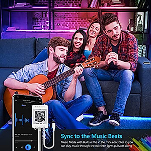 Nexillumi 100ft LED Strip Lights with IR Remote Ultra-Long LED Lights for Bedroom, Dorm, Room Decor App Control Music Sync LED Lights (100Ft APP+ Remote+ Mic Control)