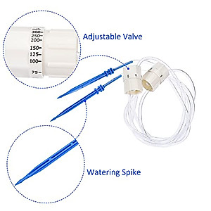 M METERXITY 1 Pack Plant Drip Bag - Plants Drip Irrigation, Automatic Drop Watering Adjustable Valve, Apply to Outdoor/Garden (2L, Clear)