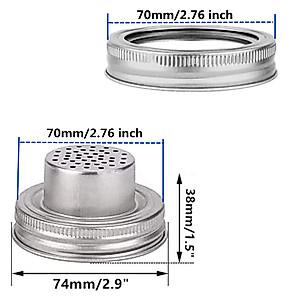 Mason Jars Shaker Lids Regular Mouth Sealing Lids for Mix Spices Canning Jar Lid Set of 4